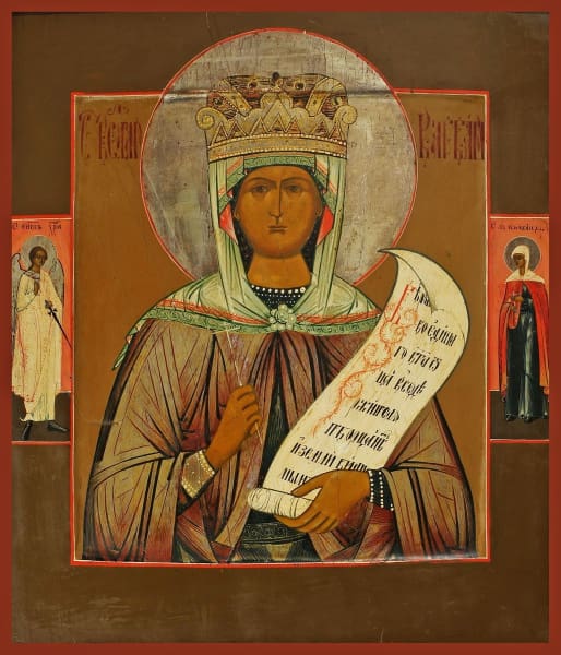 St. Barbara the Great Martyr Orthodox mounted icon