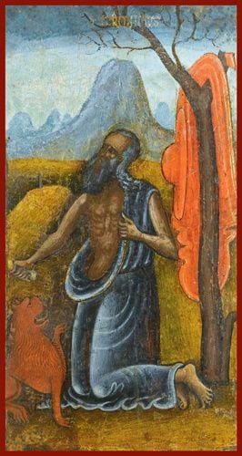 St. Jerome Orthodox mounted icon
