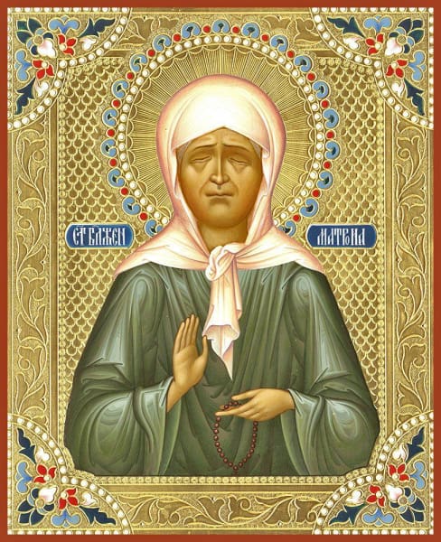 St. Matrona of Moscow Orthodox mounted icon