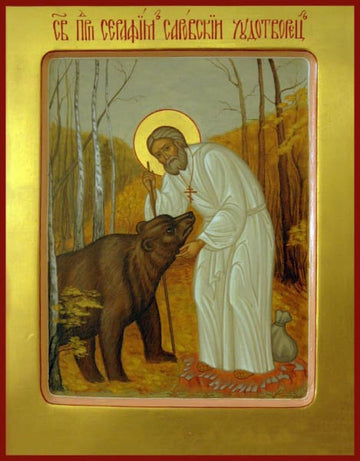 St. Seraphim of Sarov Orthodox mounted icon