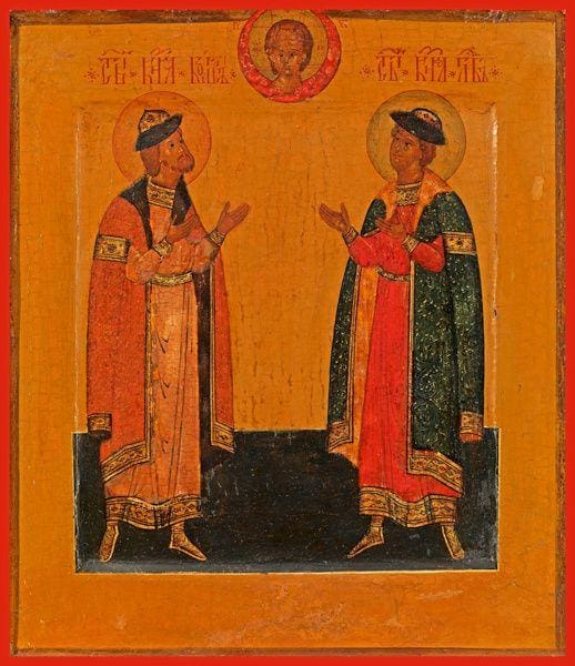 Saints Boris and Gleb Orthodox icon