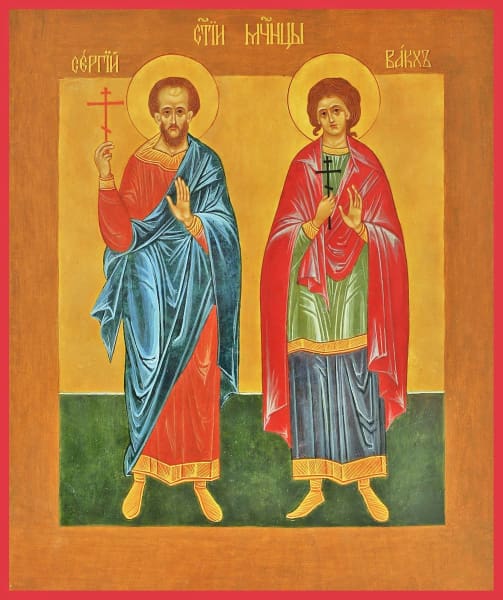 Sts. Sergius and Bacchus Orthodox mounted icon