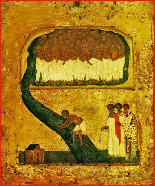 The Forty Martyrs of Sebaste Orthodox mounted icon