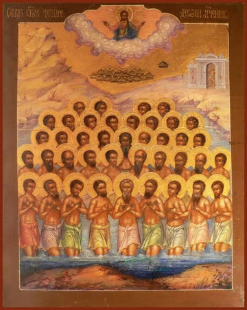 Forty Martyrs of Sebaste Orthodox mounted icon