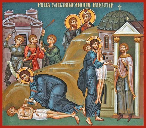 The Good Samaritan Orthodox mounted icon