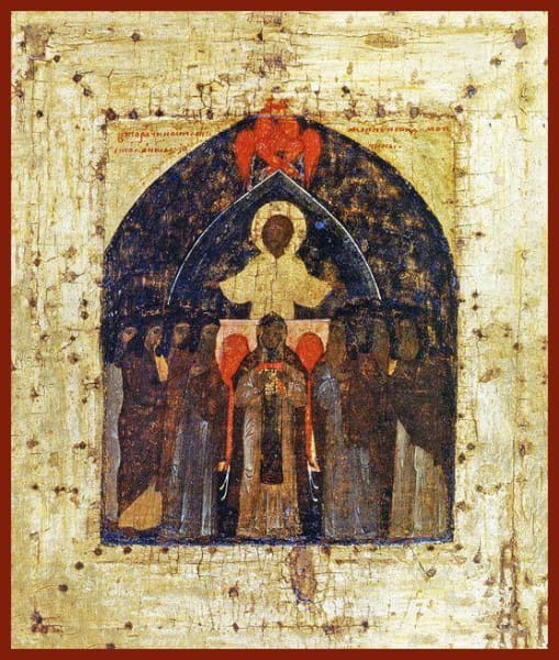 The Monastic Tonsure into the Great Schema Orthodox mounted icon