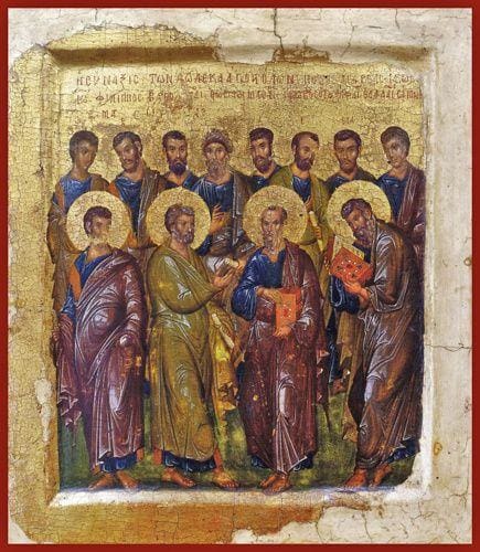The Twelve Apostles Orthodox mounted icon